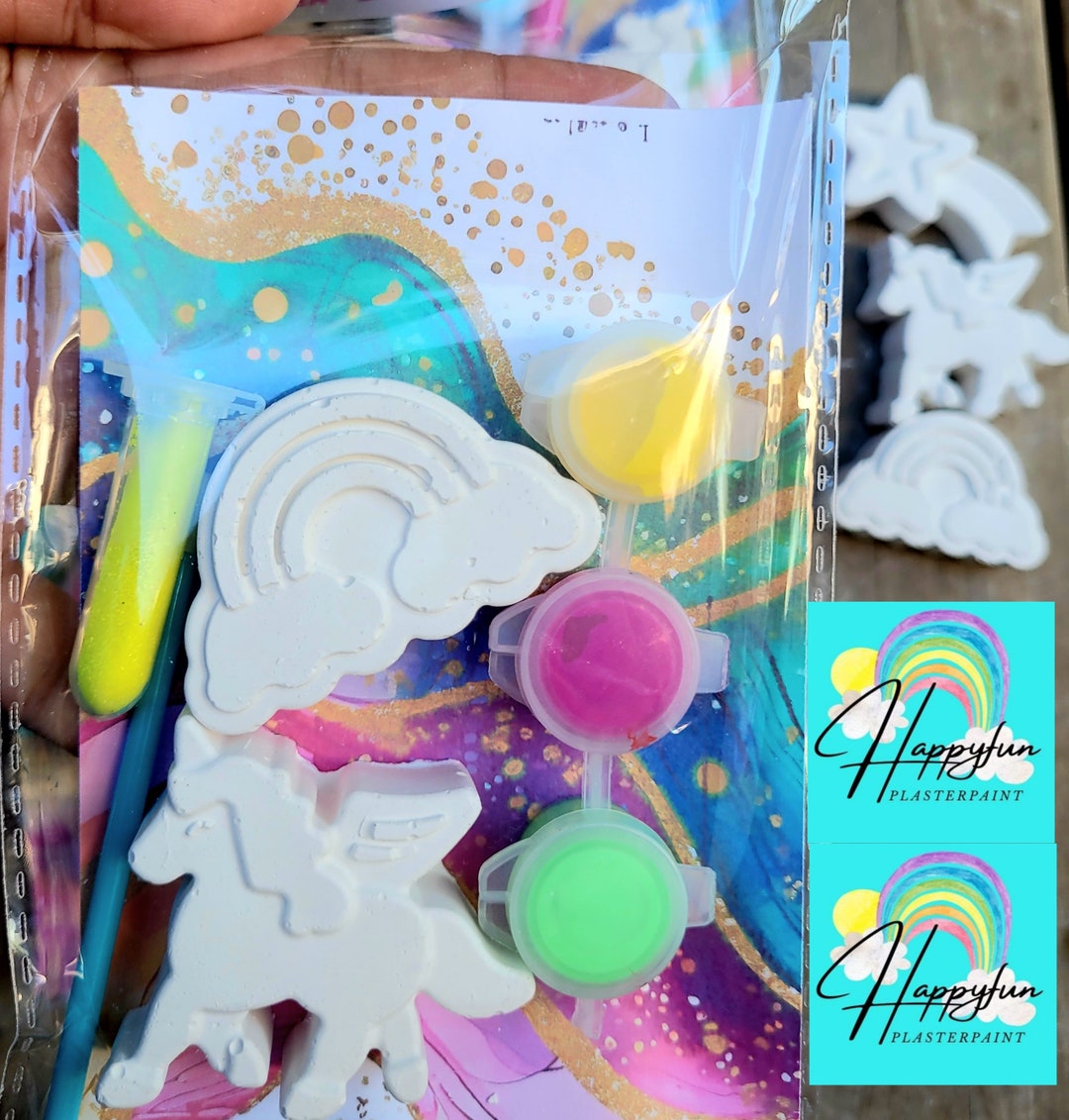 Unicorn Shooting Star Rainbow Birthday Gifts Set Paint Your Own Plaster ...