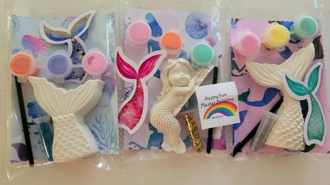 Plaster Painting Mermaid Tail Come With Sticker Party Favor Favour Girl ...