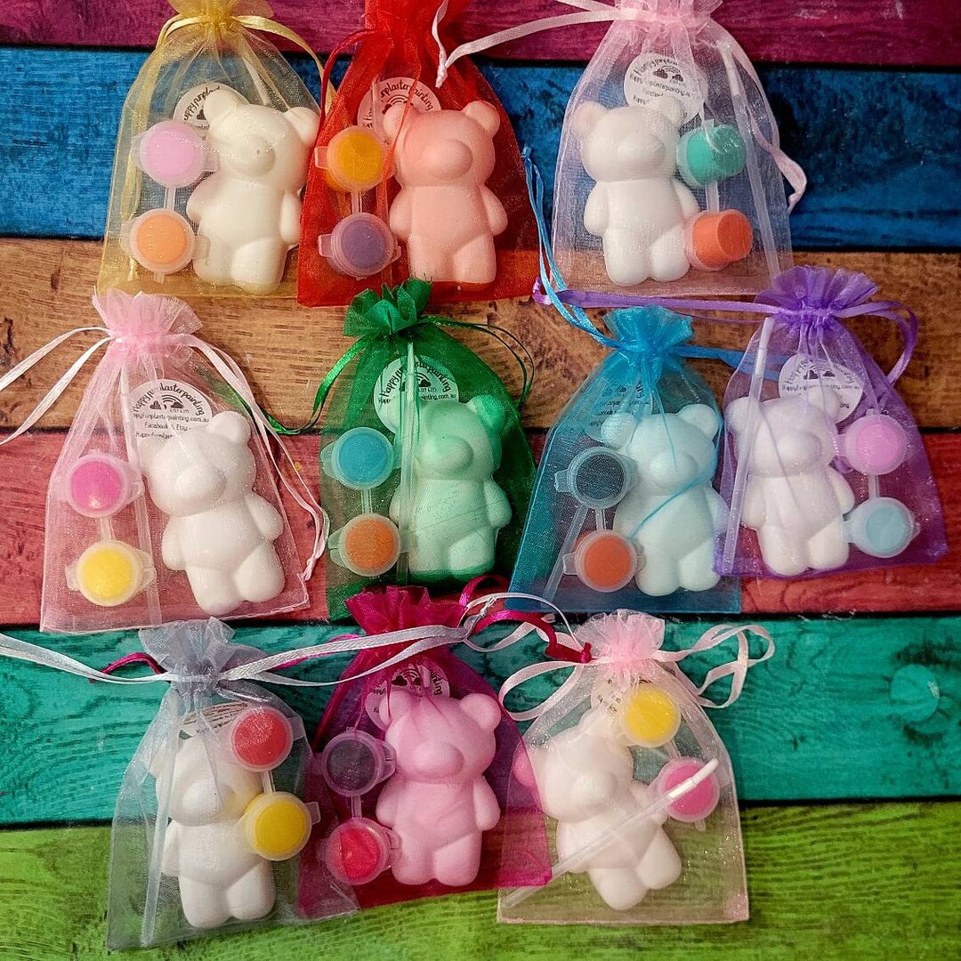 Mini Teddy Bear Plaster Painting Party Favor Kit - Etsy Australia