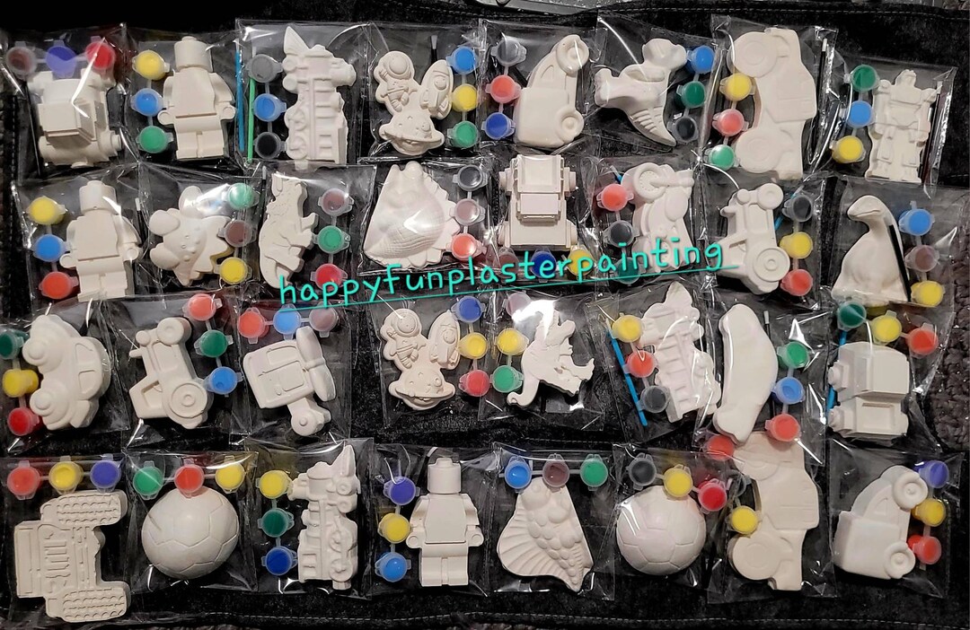 Boy Ready to Paint Your Own Plaster Painting DIY Boy Party Favours ...