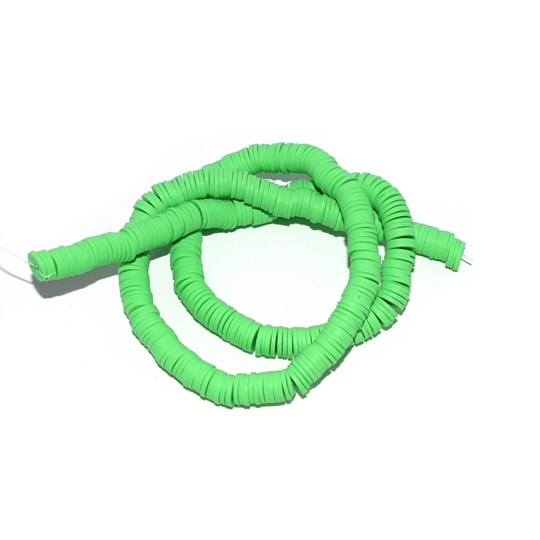 380 Heishi Washers Light Green Neon in Polymete Paste 6mm - Etsy