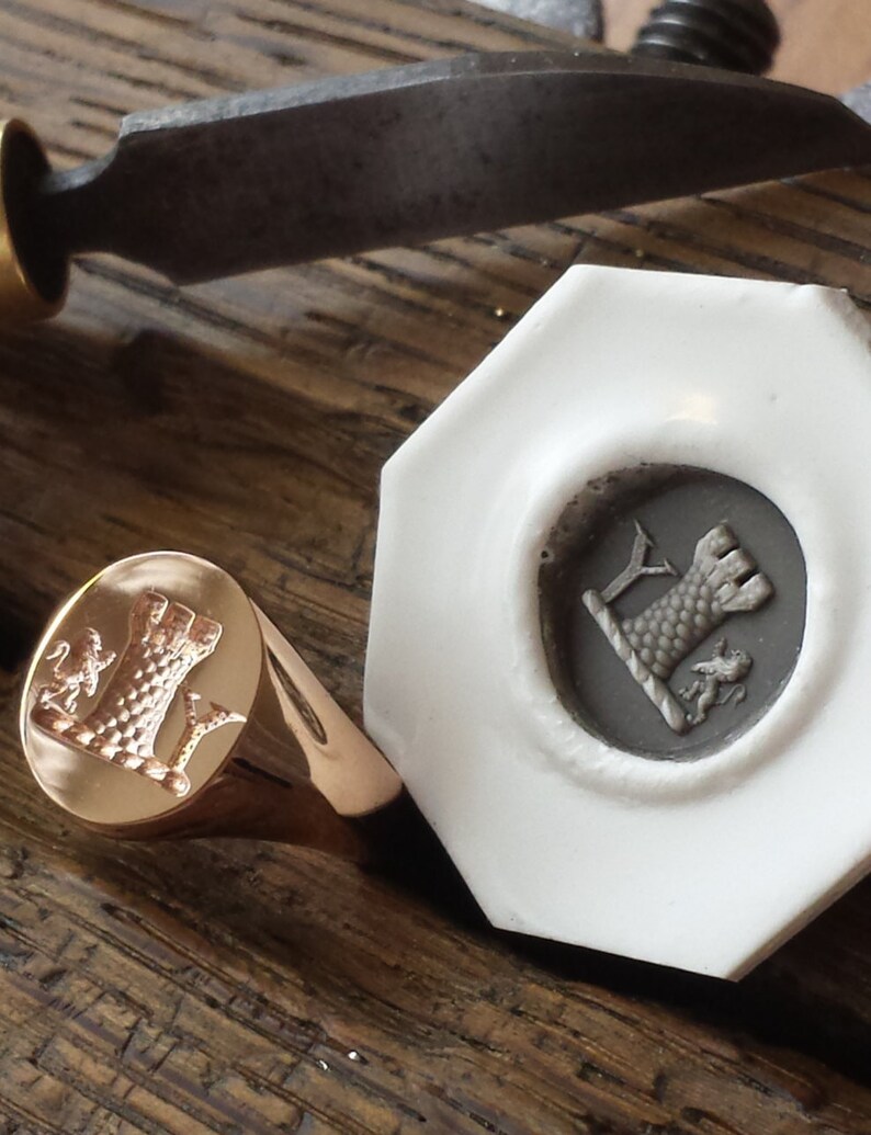 Ladies/mens Rose Gold Signet Rings - 9, 14 or 18ct Solid Rose Gold ...