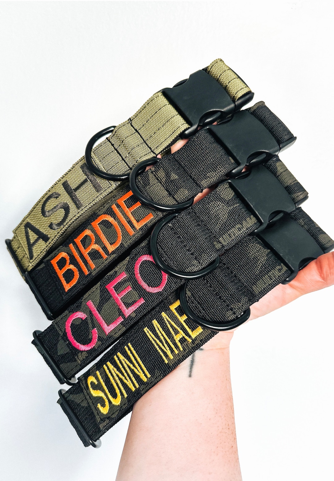 Personalized Tactical Dog Collar: Military-spec Webbing, Embroidered ...