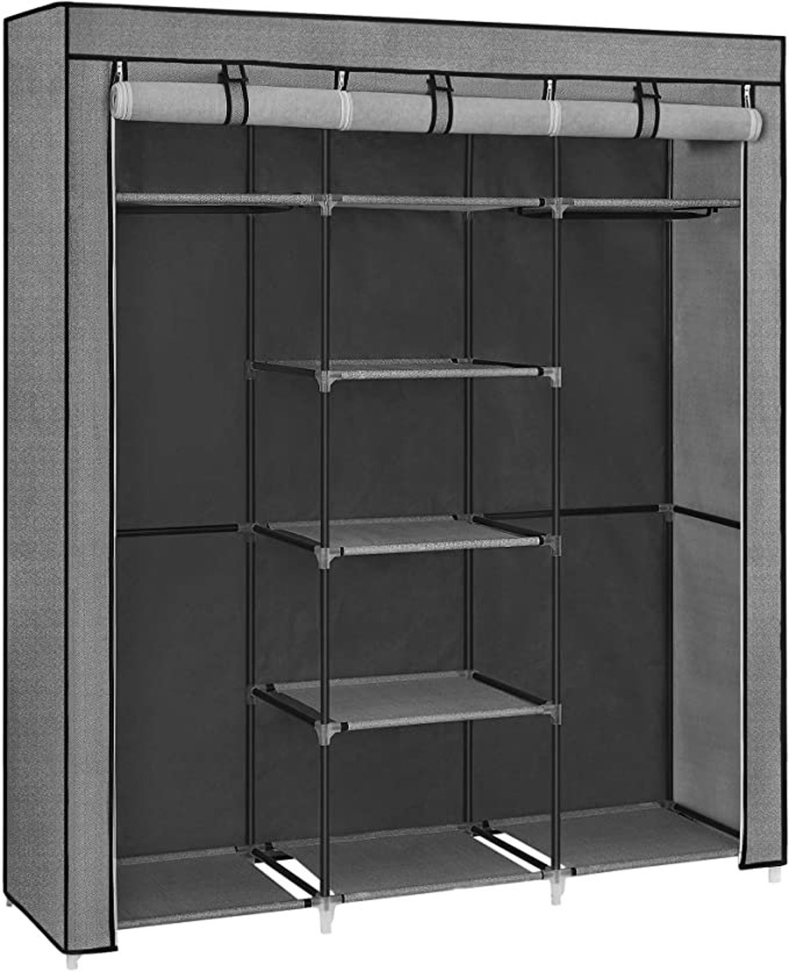 WARDROBE CLOSET With SHELF Covered Wardrobe With Storage - Etsy