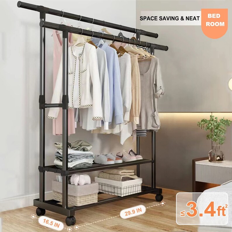 Freestanding Coat Rack Industrial Rod Pipe Shoes Clothing - Etsy