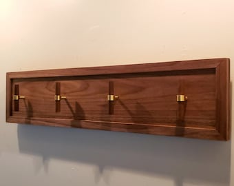 Walnut Solid Wood Coat Rack - Etsy