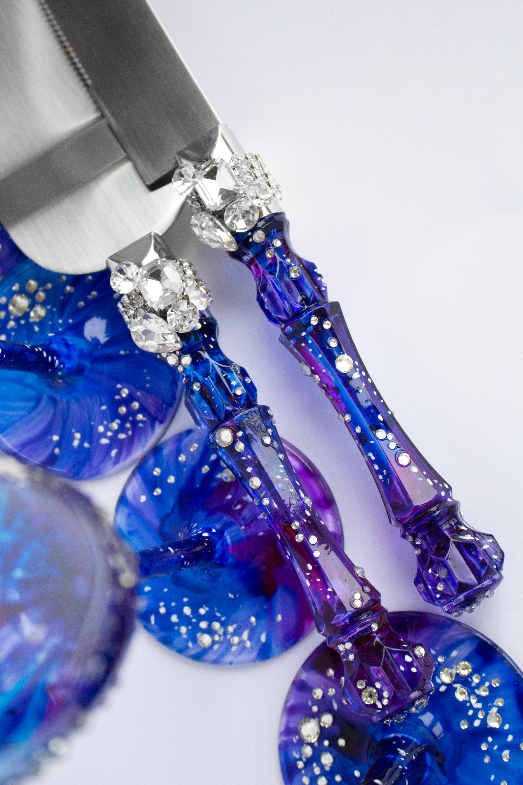 Galaxy Wedding Cake Server and Knife Set of 2, Celestial Wedding, Set ...