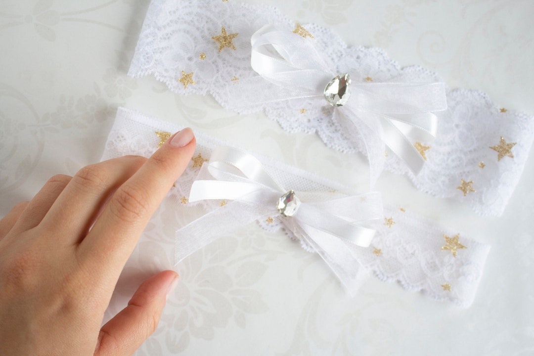 Gold Garter, Stars Wedding Garter, Galaxy Wedding, Galaxy Garters ...