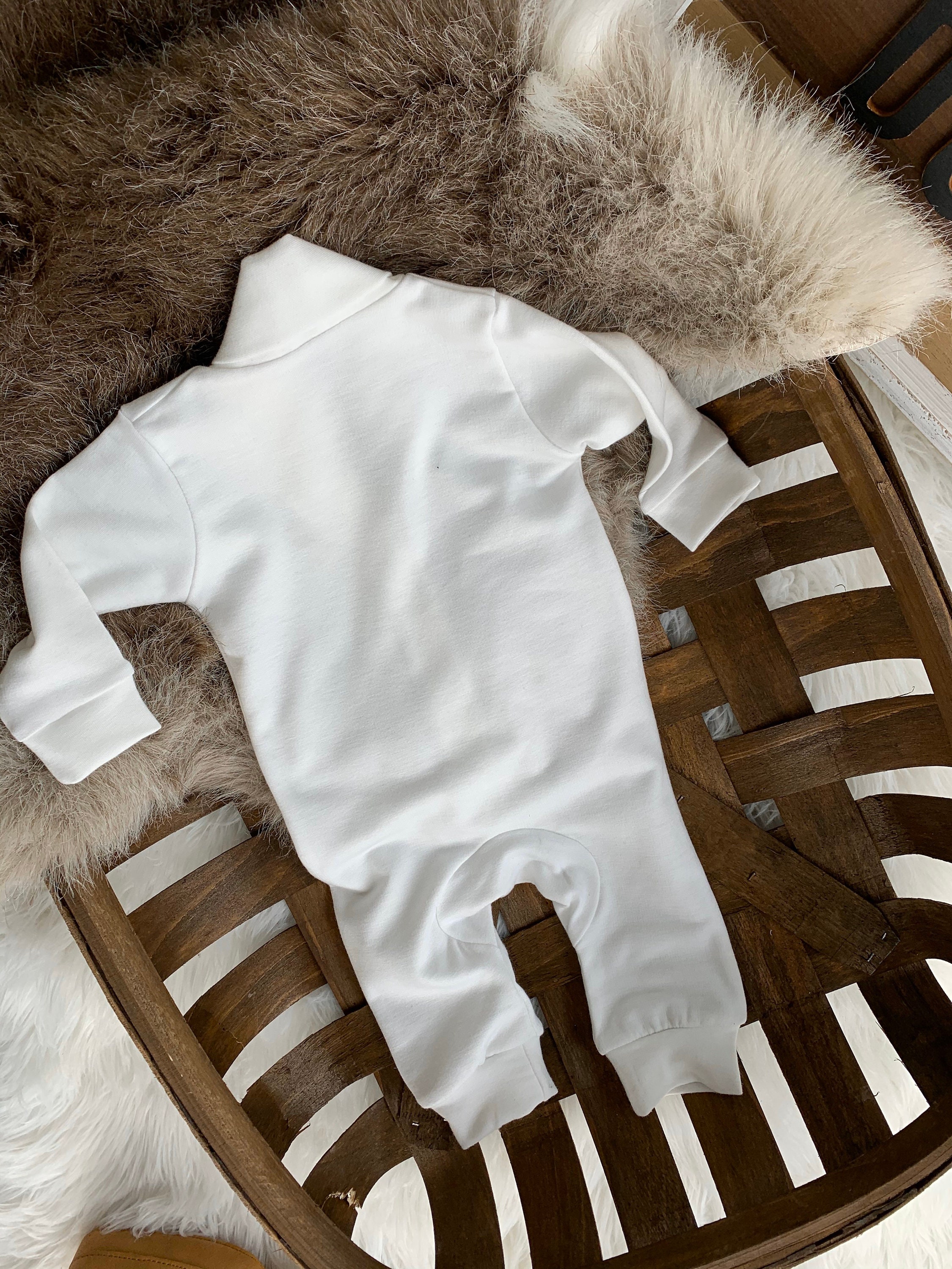White Romper With Monogrammed Option Baby Boy Clothes. Going | Etsy