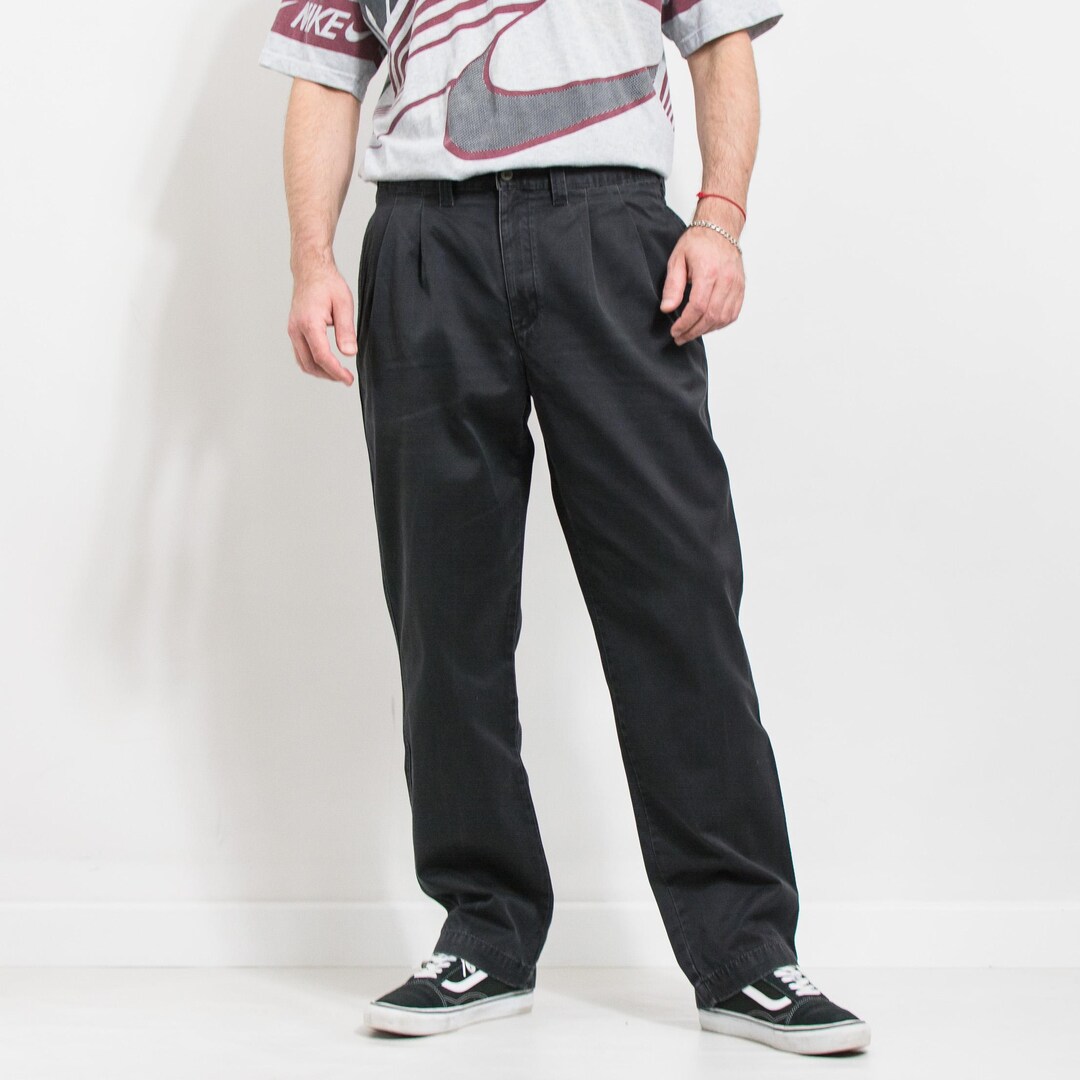 Dockers Pleated Denim Pants High Waist Workwear Men Size W38 L32 - Etsy