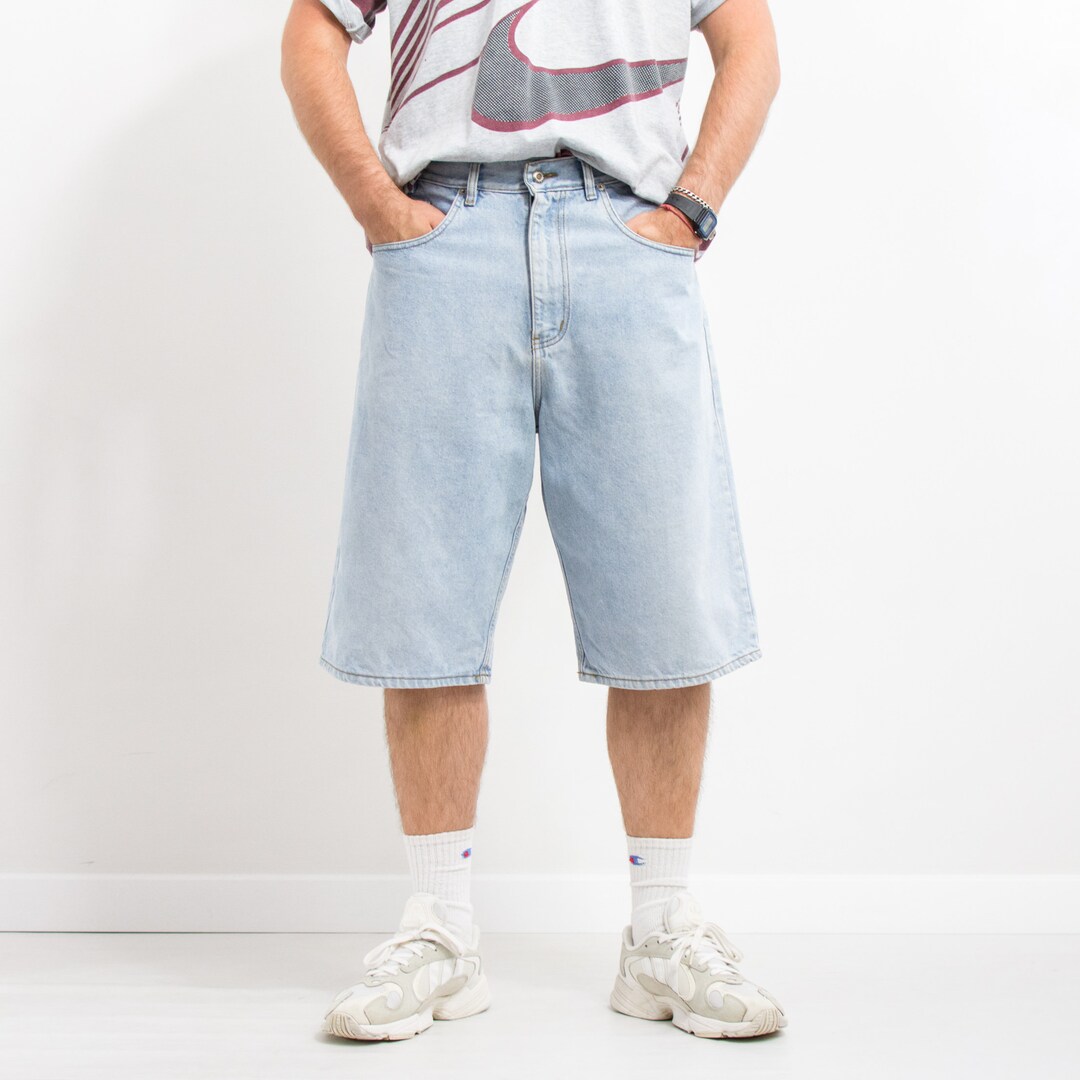90's Baggy Shorts Vintage Denim Jorts Wide Leg Men Size W34 - Etsy