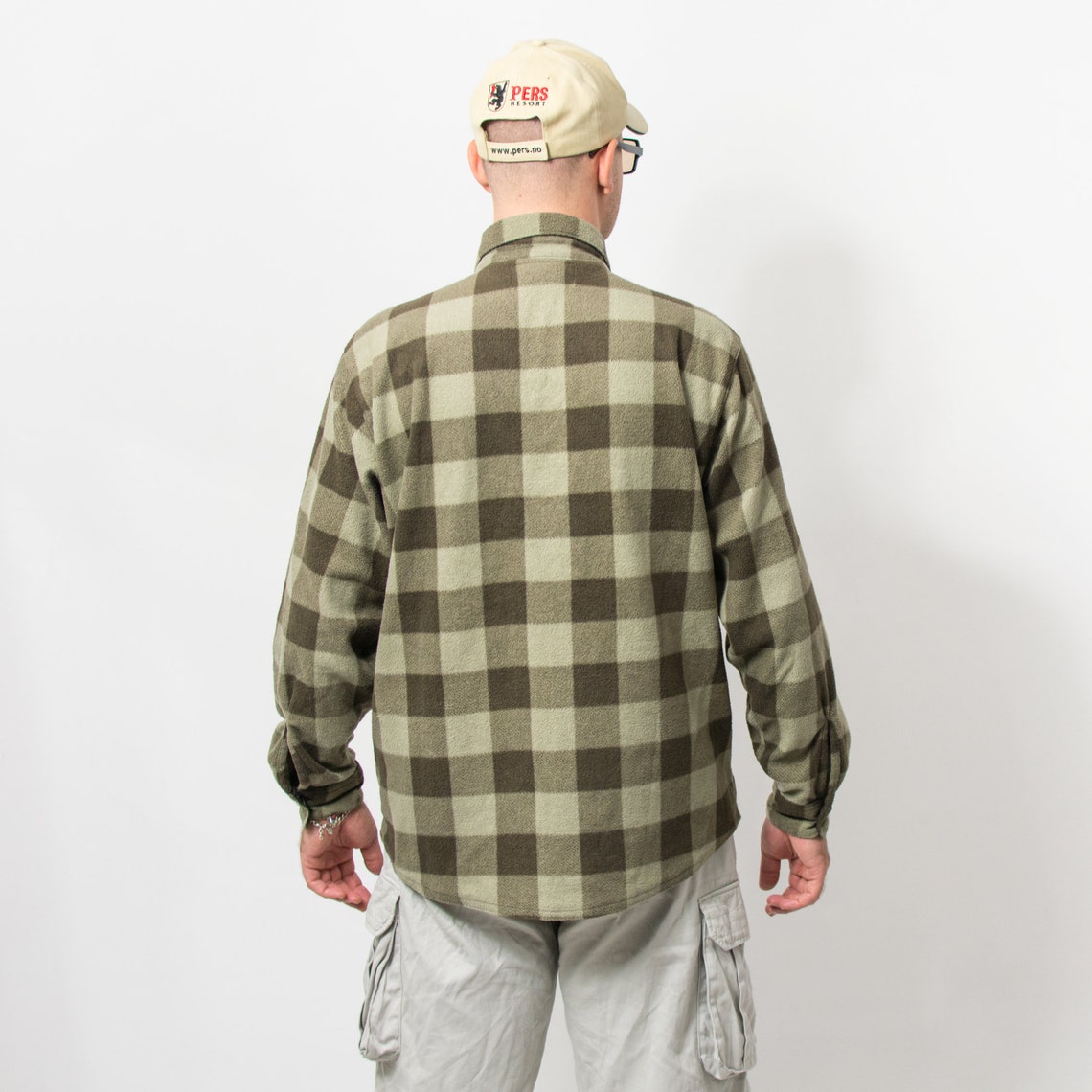WRANGLER Fleece Shirt Y2K Check Lumberjack Top Men Size L - Etsy