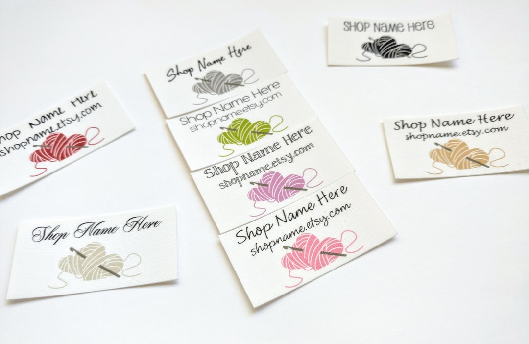 Custom Crochet Hearts Fabric Labels: Sew-on Quilt Labels, Sewing Gift ...