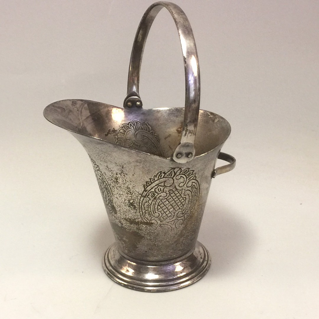 Vintage YEOMAN Silver Plate Coal Scuttle Sugar Bowl Made in England ...