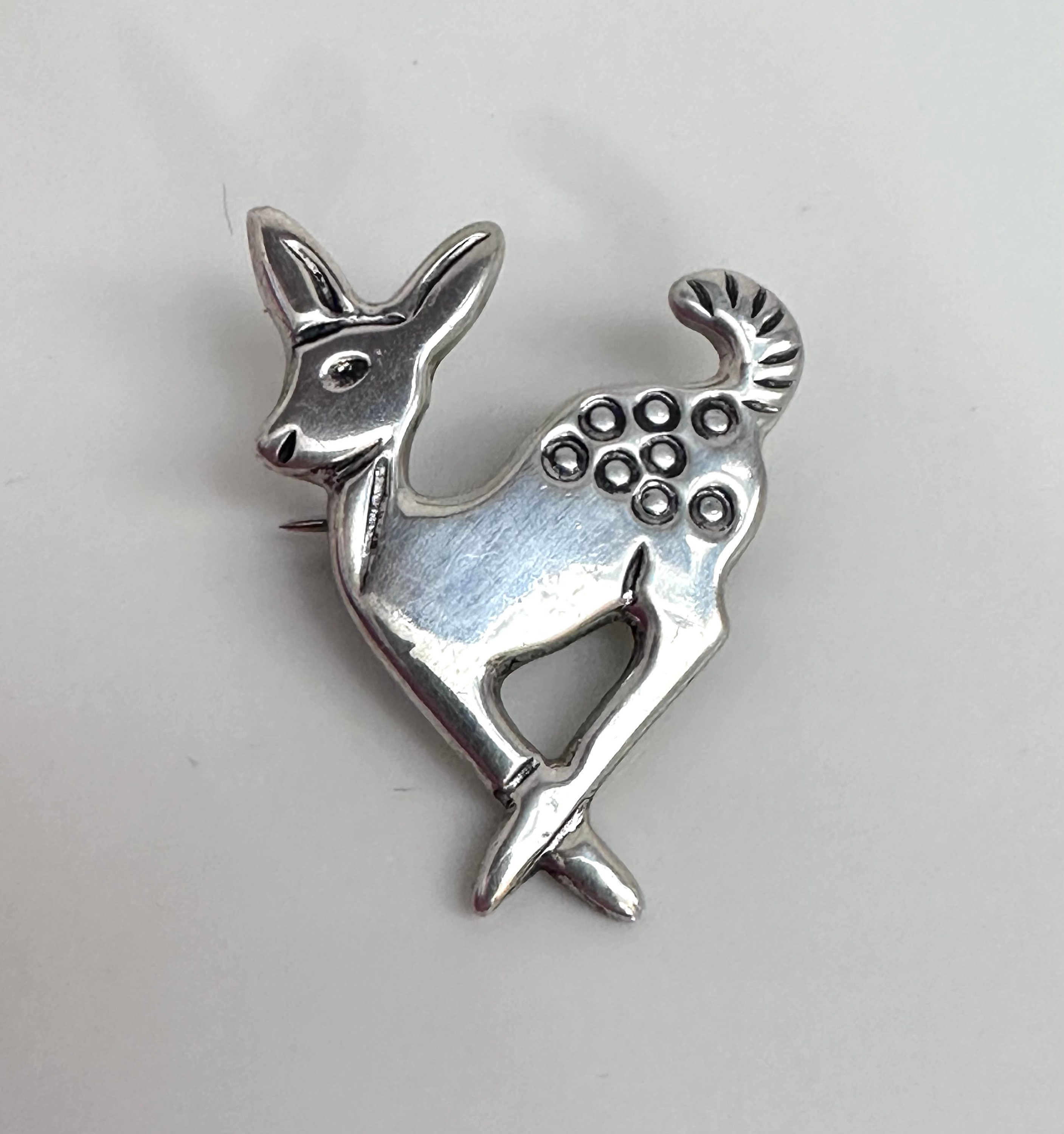 Vintage Sterling Silver Fawn Deer Lapel Pin Brooch by Navajo - Etsy
