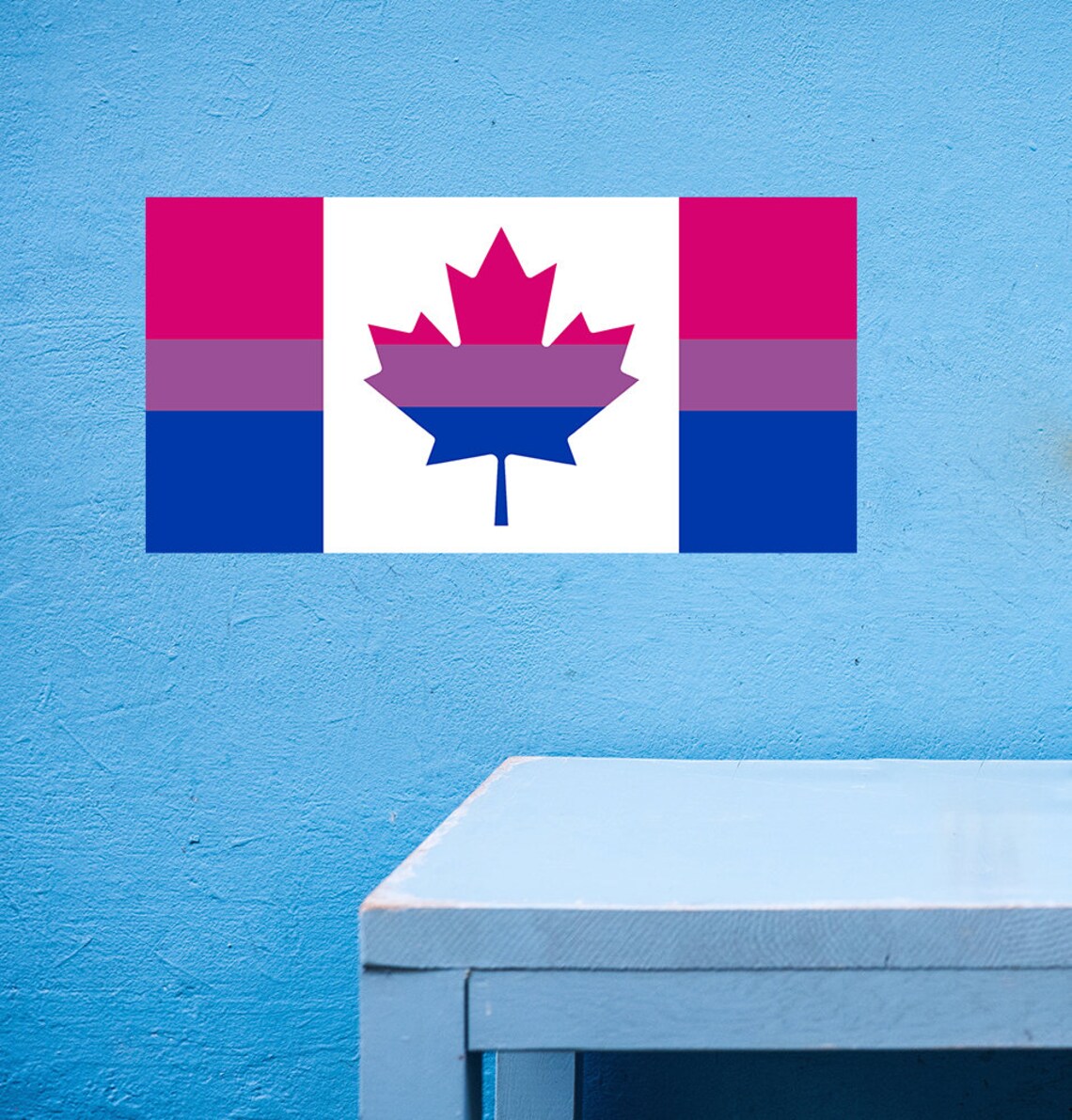 Bisexual Canadian Flag LGBTQ Poster Print. Bi Pride Rights | Etsy