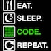 Eat Sleep Code Repeat Computer Programmers/programming Print. Print Available in Multiple Sizes ...