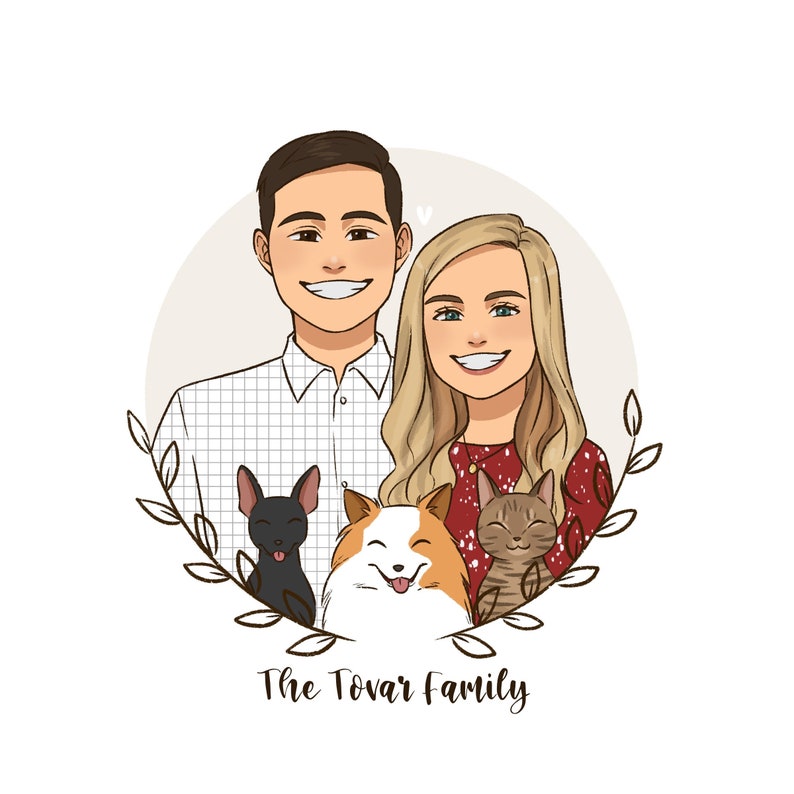 Custom Portrait Drawing Custom Family Portrait Custom Couple - Etsy