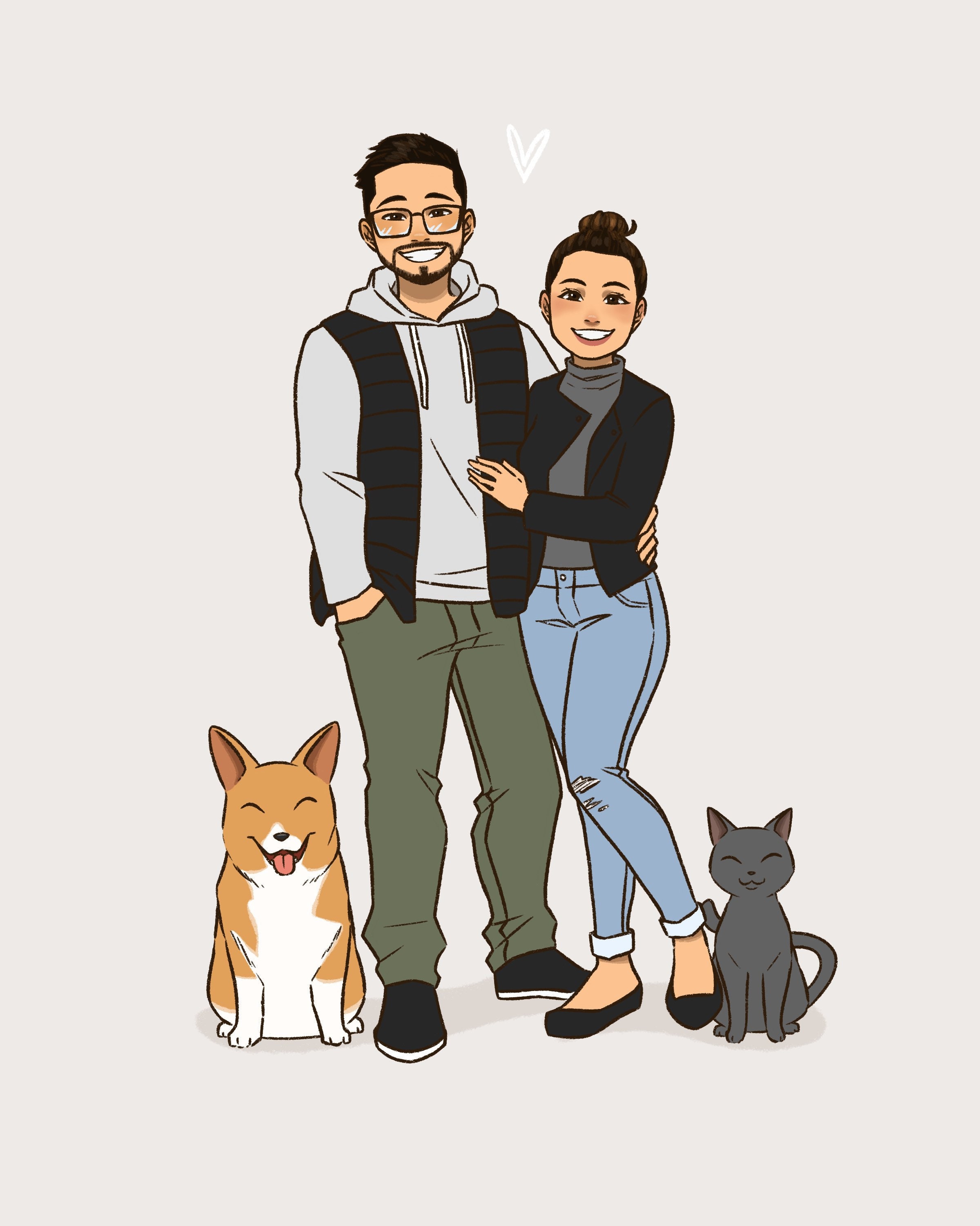 Custom Portrait Cartoon Portrait Custom Family Portrait | Etsy