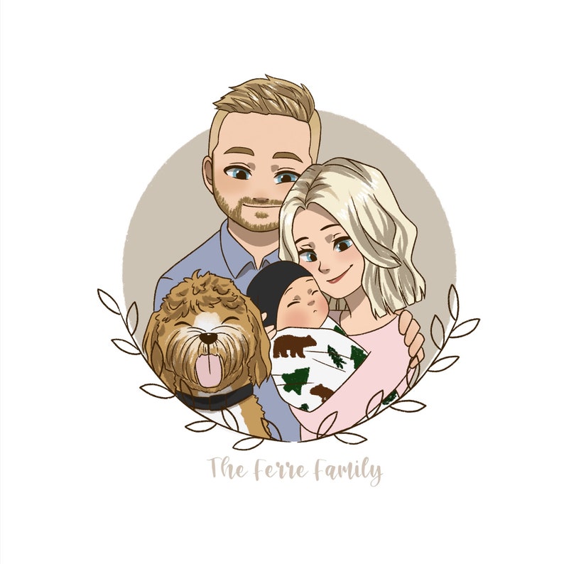 Custom Portrait Drawing Custom Family Portrait Custom Couple - Etsy