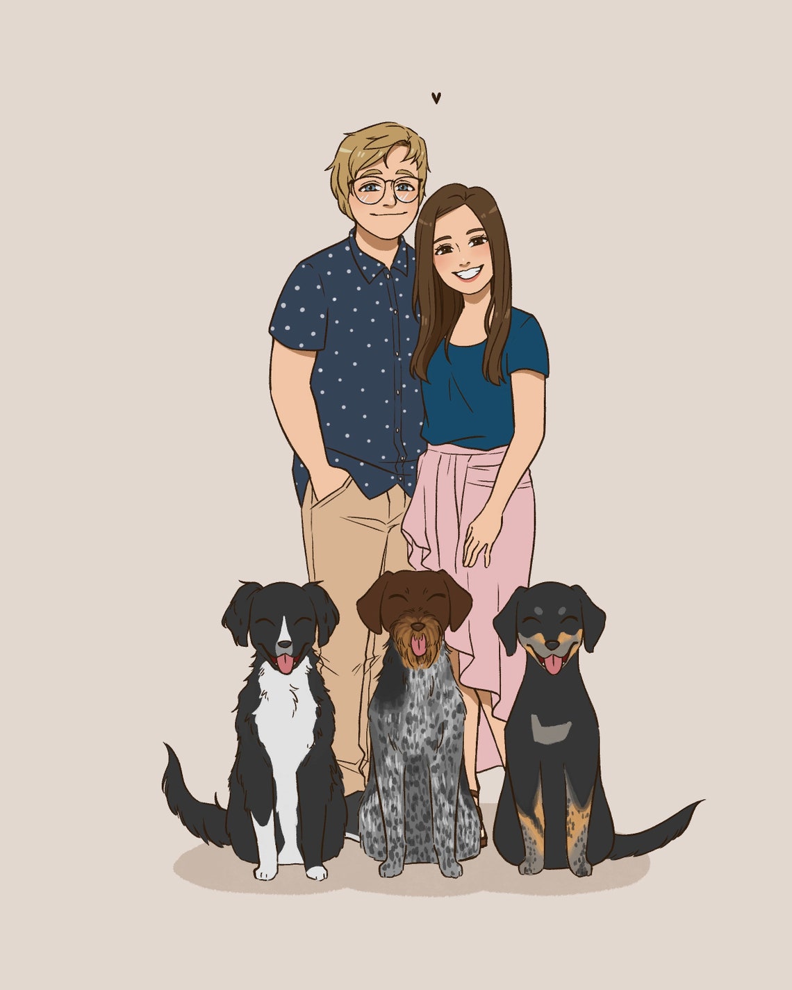 Custom Portrait Cartoon Portrait Custom Family Portrait - Etsy