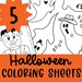 FIVE Halloween Coloring Sheets | Kids Activity | Includes Monsters ...
