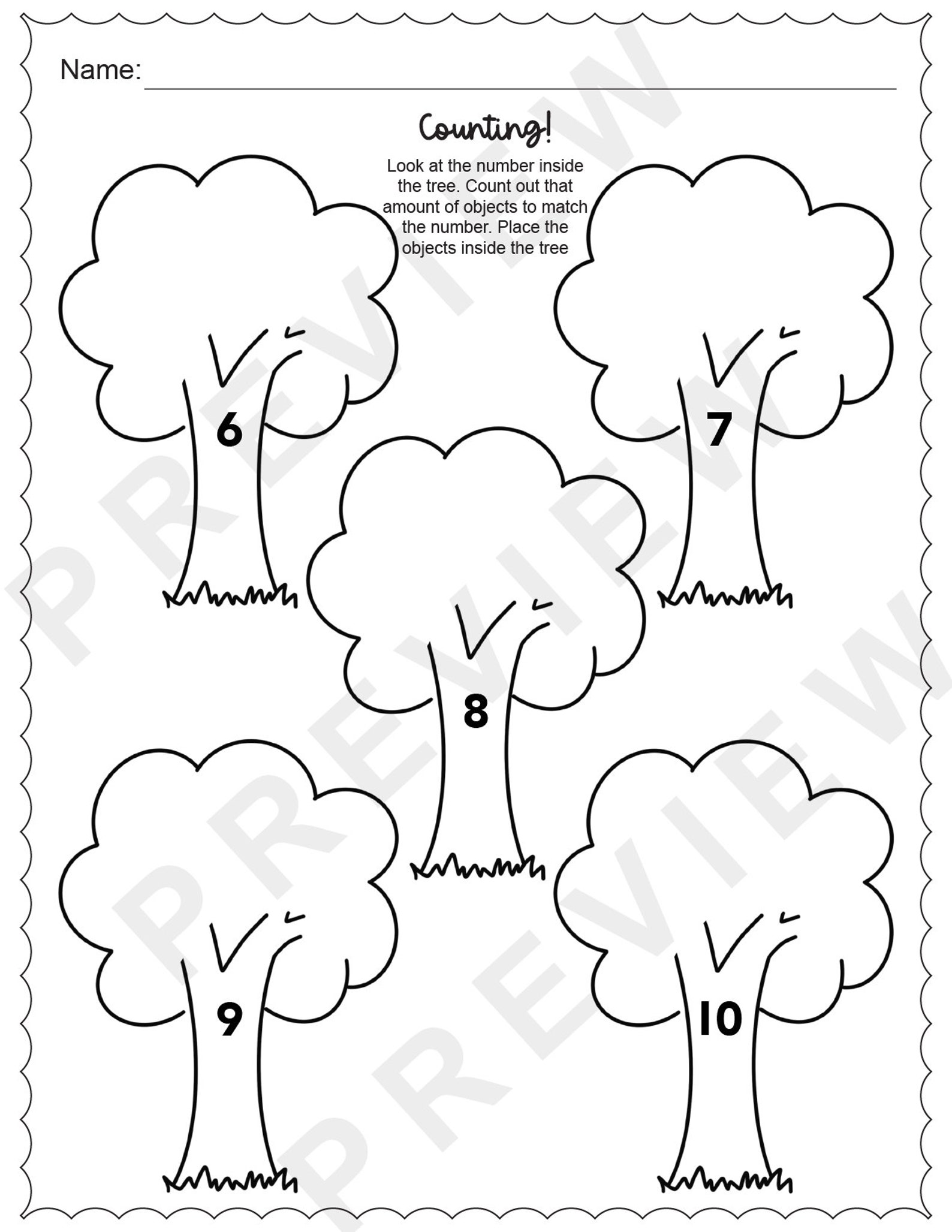 Pre-k Kindergarten Sensory Counting Activity | Counting 1-10 | Ten ...