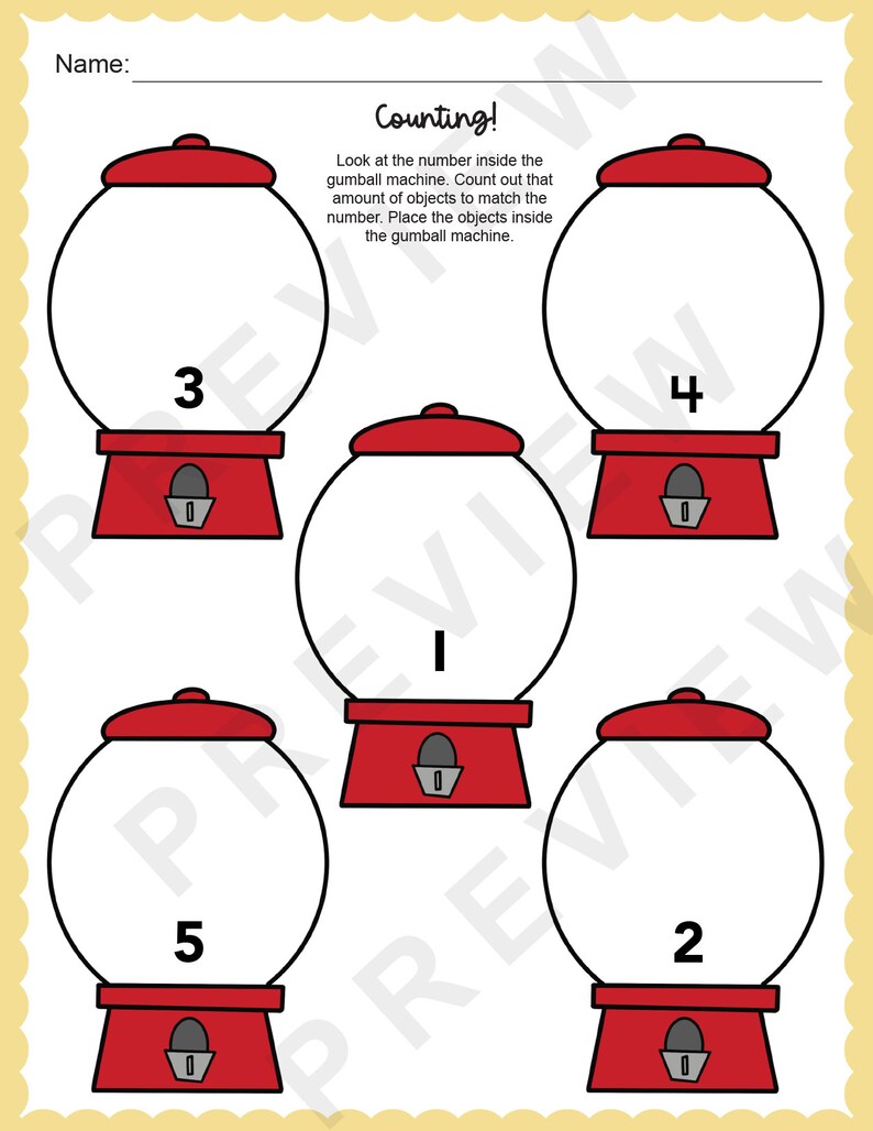 Pre-k Kindergarten Sensory Counting Activity | Counting 1-10 | Ten ...