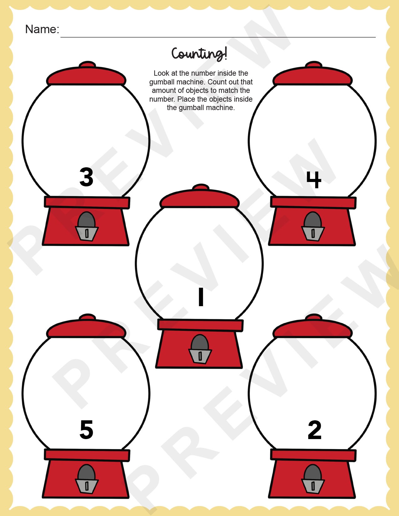 Pre-k Kindergarten Sensory Counting Activity | Counting 1-10 | Ten ...