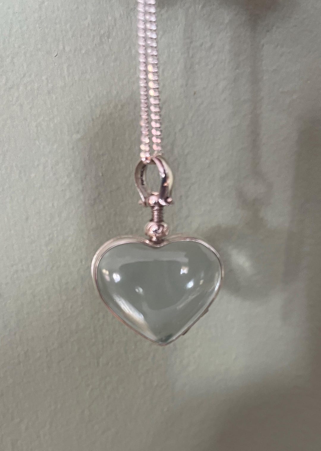 Heart See-through Locket Necklace - Etsy
