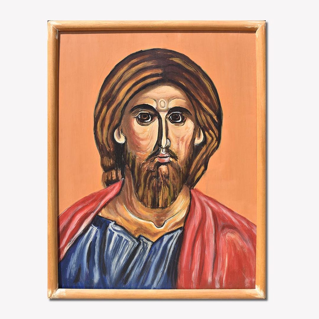 Jesus Christ Art Hand Painted Iconography on Wood With Egg Tempera ...