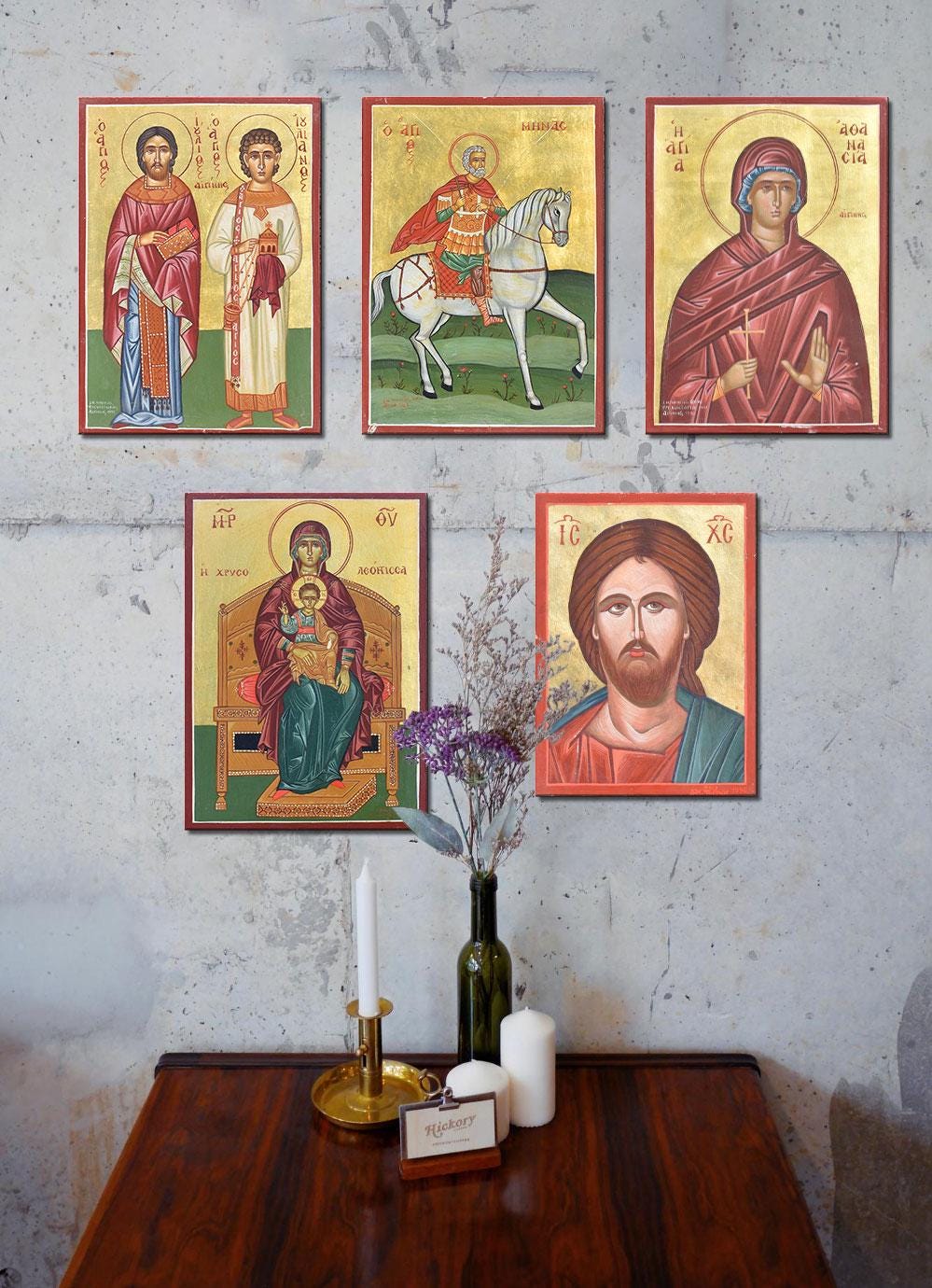 Jesus Christ Art Hand Painted Iconography on Wood With Egg Tempera and ...
