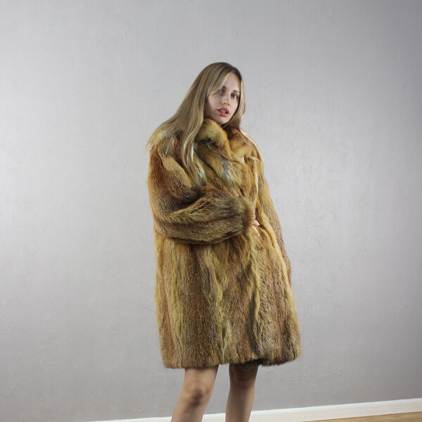 Red Fox Fur Coat - Etsy
