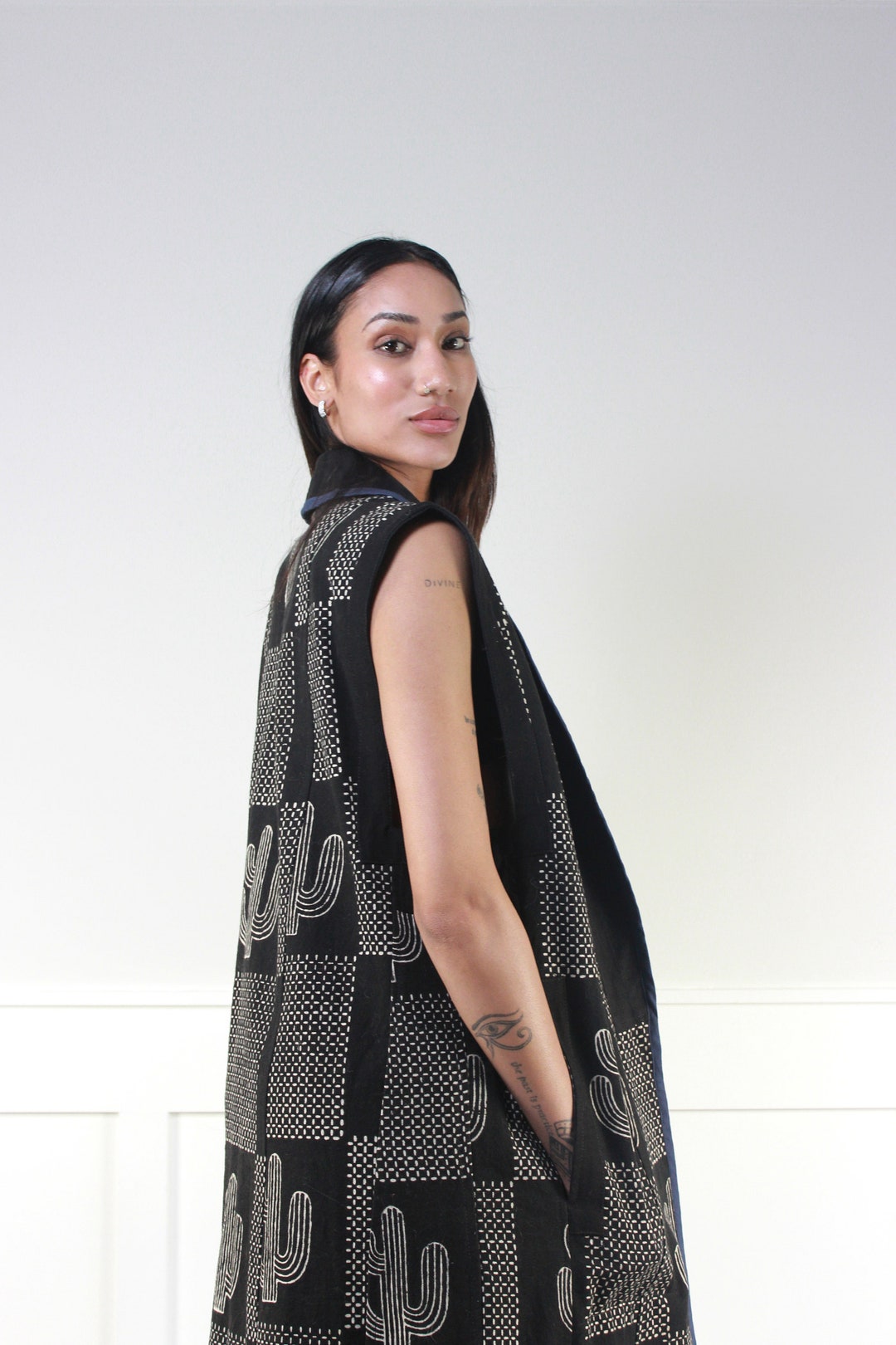 Vtg 70s Cactus Novelty Reversible Sleeveless Duster S M - Etsy