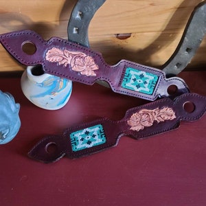 Beaded/tooled Slobber Straps - Etsy