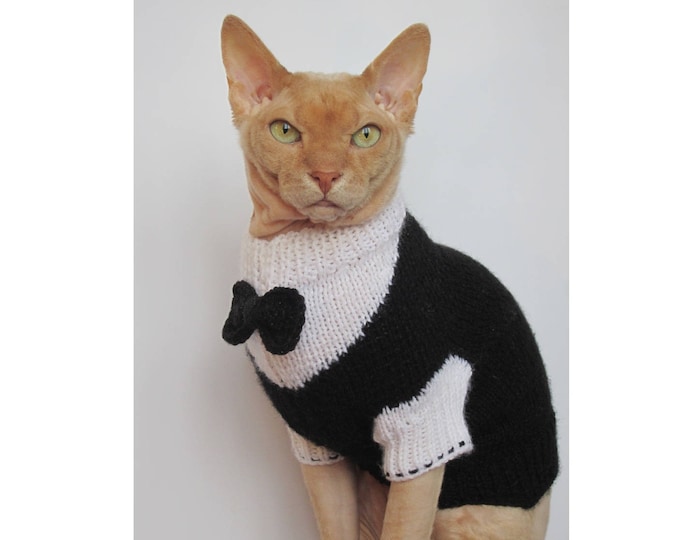 Tuxedo Cat Cat Sweater Cat Dinner Jacket Cat Wedding Dress - Etsy