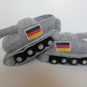 Tank Shoes, Crochet Tank Slippers, Crochet Panzer Slippers, Tank ...