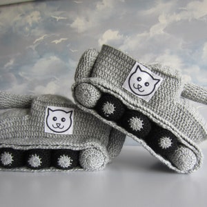 Crochet Tank Slippers, Hand Knit Slippers, Adult Crochet Slippers, Gift ...