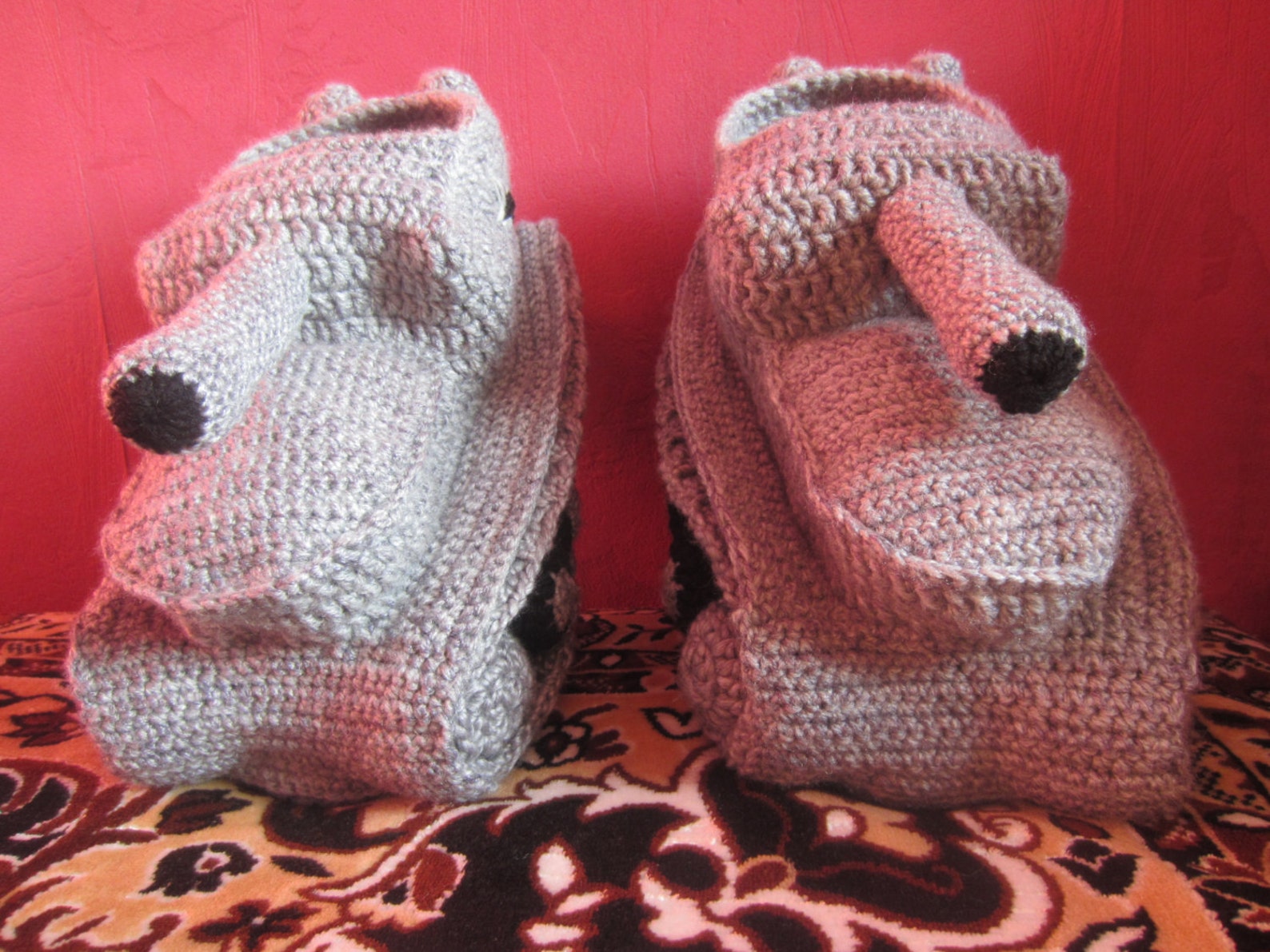 Hand Knit Slippers, Crochet Tank Slippers, Adult Crochet Slippers, Gift ...