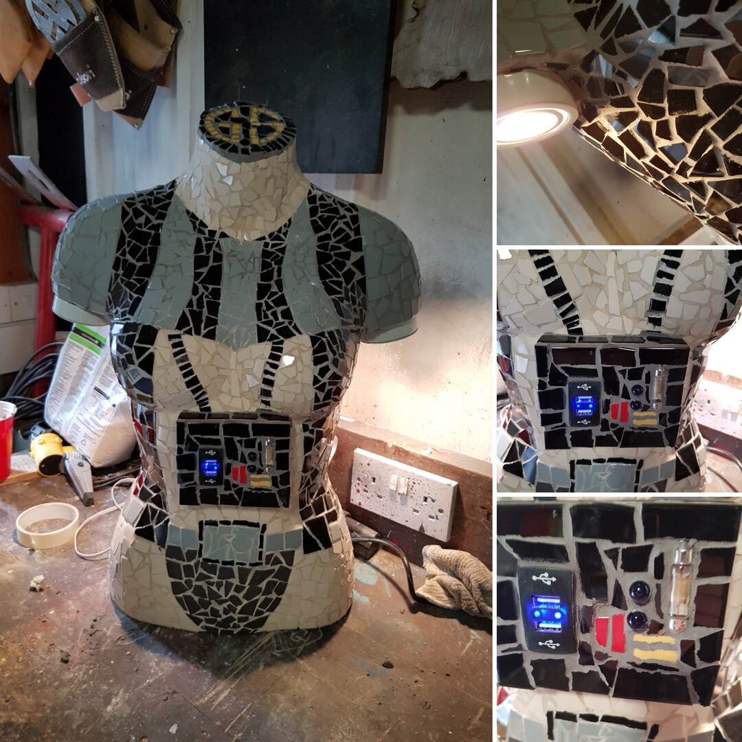 Sci-fi Fantasy Mosaic Art Desk Lamp and Usb Charger - Etsy