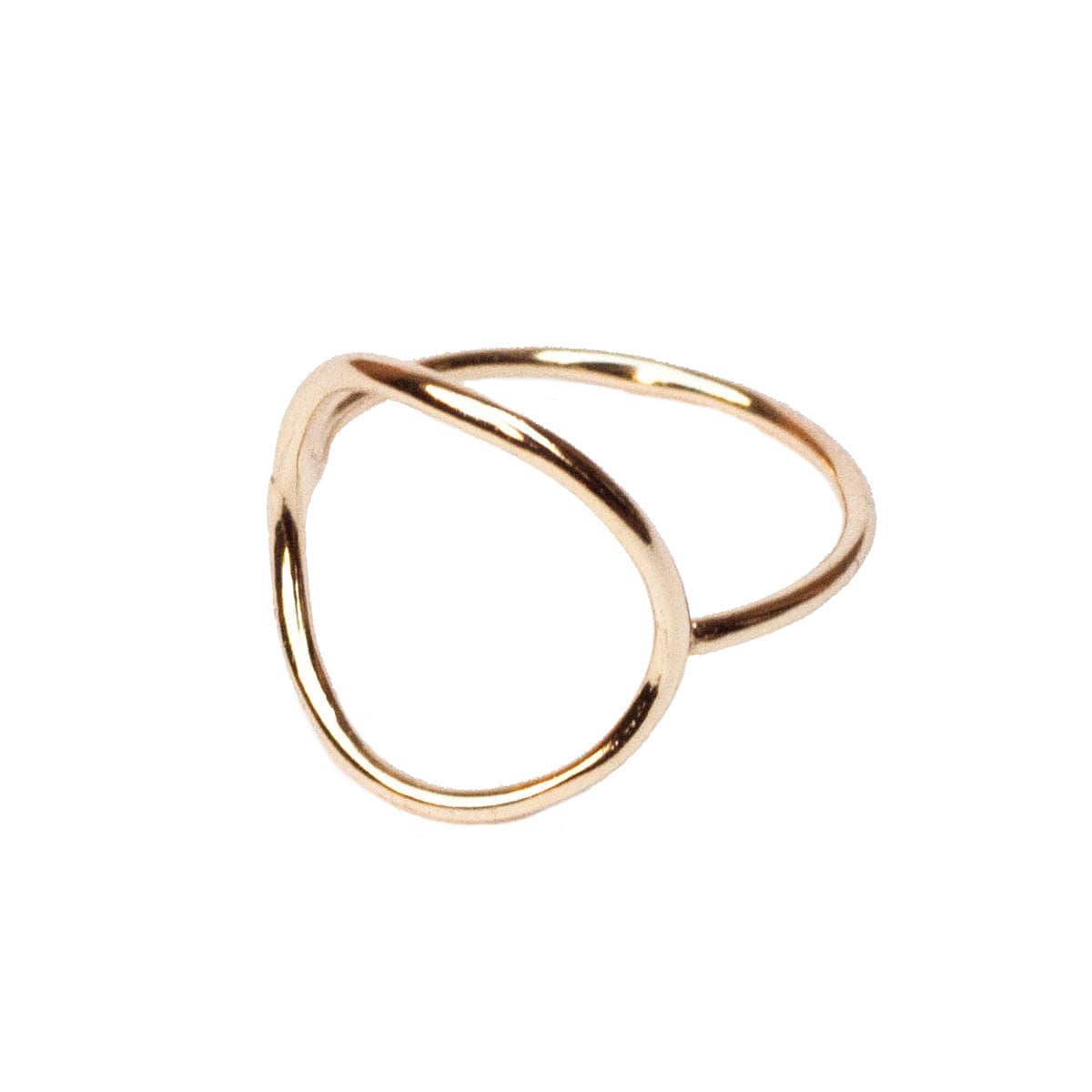 Circle Gold Ring - Outline Circle Curve Ring - Oval Ring - Minimalist ...
