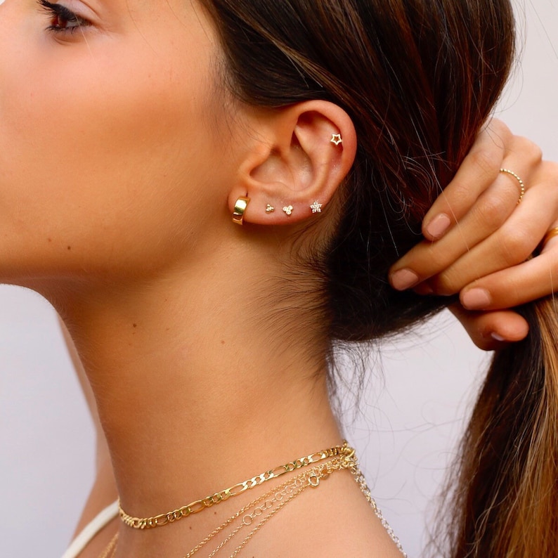 Star Studs Outline Star Stud Earrings Tiny Star Earrings | Etsy
