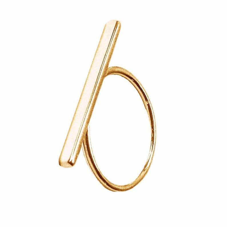 Flat Bar Ring - Minimalist Ring - Bar Ring - Dainty Ring - Gold Ring ...