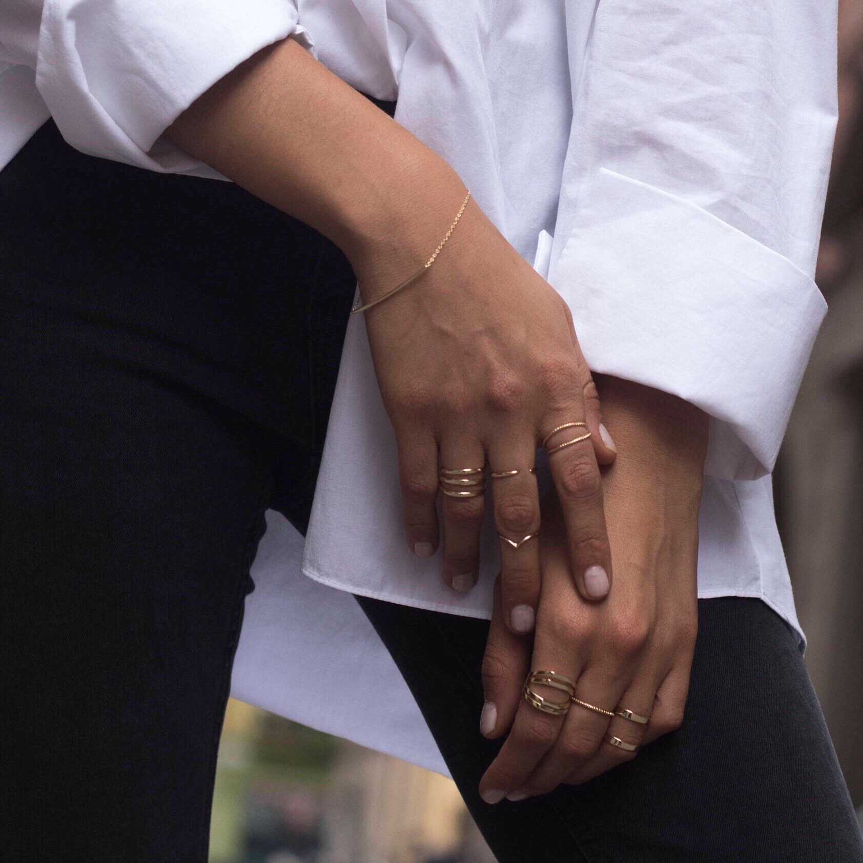 Curve Gold Bracelet Tubular Gold Bracelet Gold Bracelet - Etsy