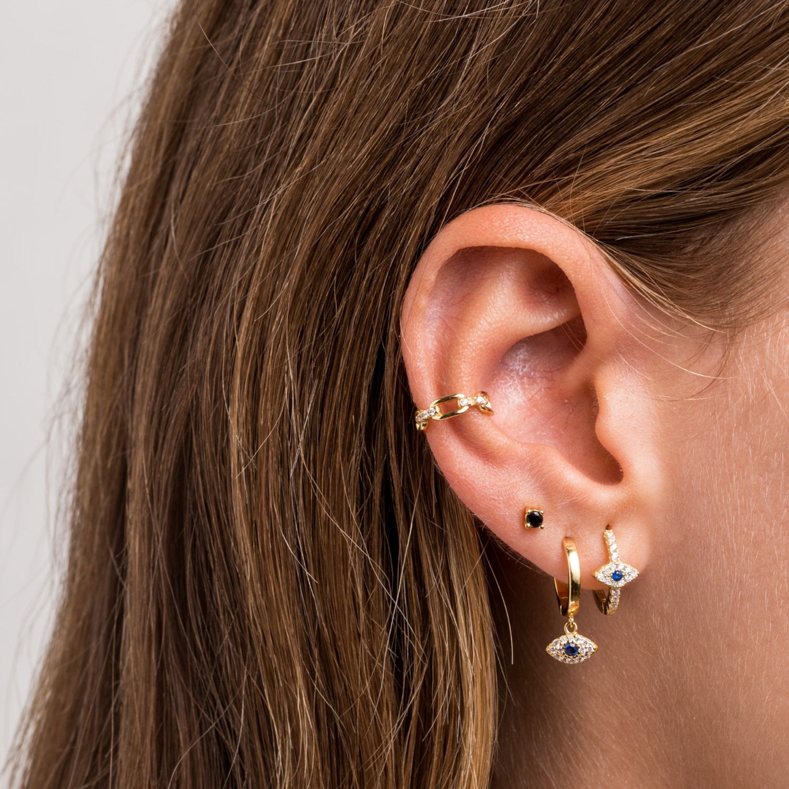 Link Ear Cuff Huggie Ear Cuff Cz Ear Cuff Ear Cuff Gold - Etsy