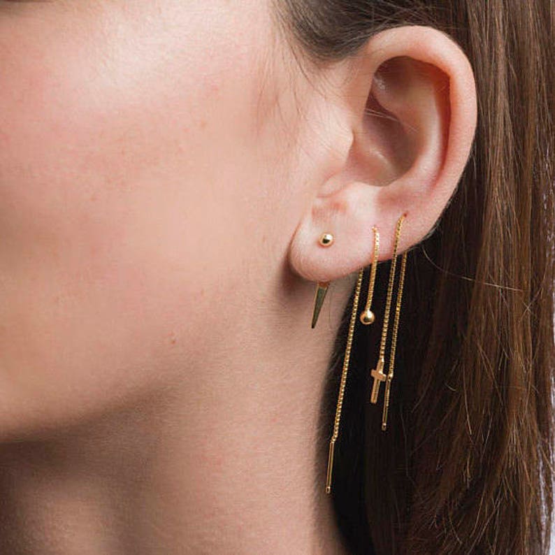 Triangle Ear Jacket Gold Ear Jacket Triangle Earrings | Etsy