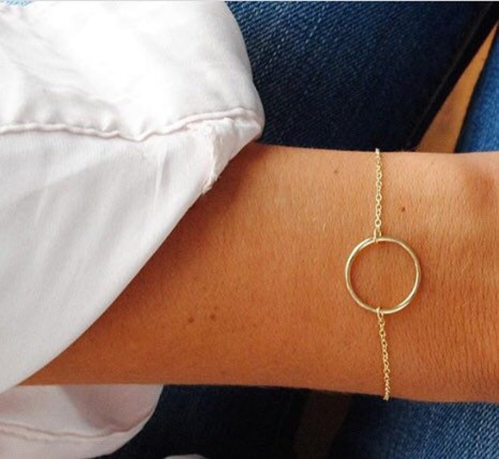 Karma Gold Bracelet Eternity Gold Bracelet Minimalist - Etsy