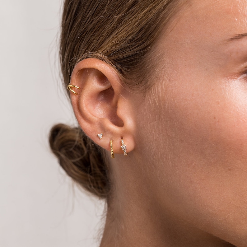 Hoop Earrings Braided Hoops Minimalist Hoops Gold Hoops - Etsy
