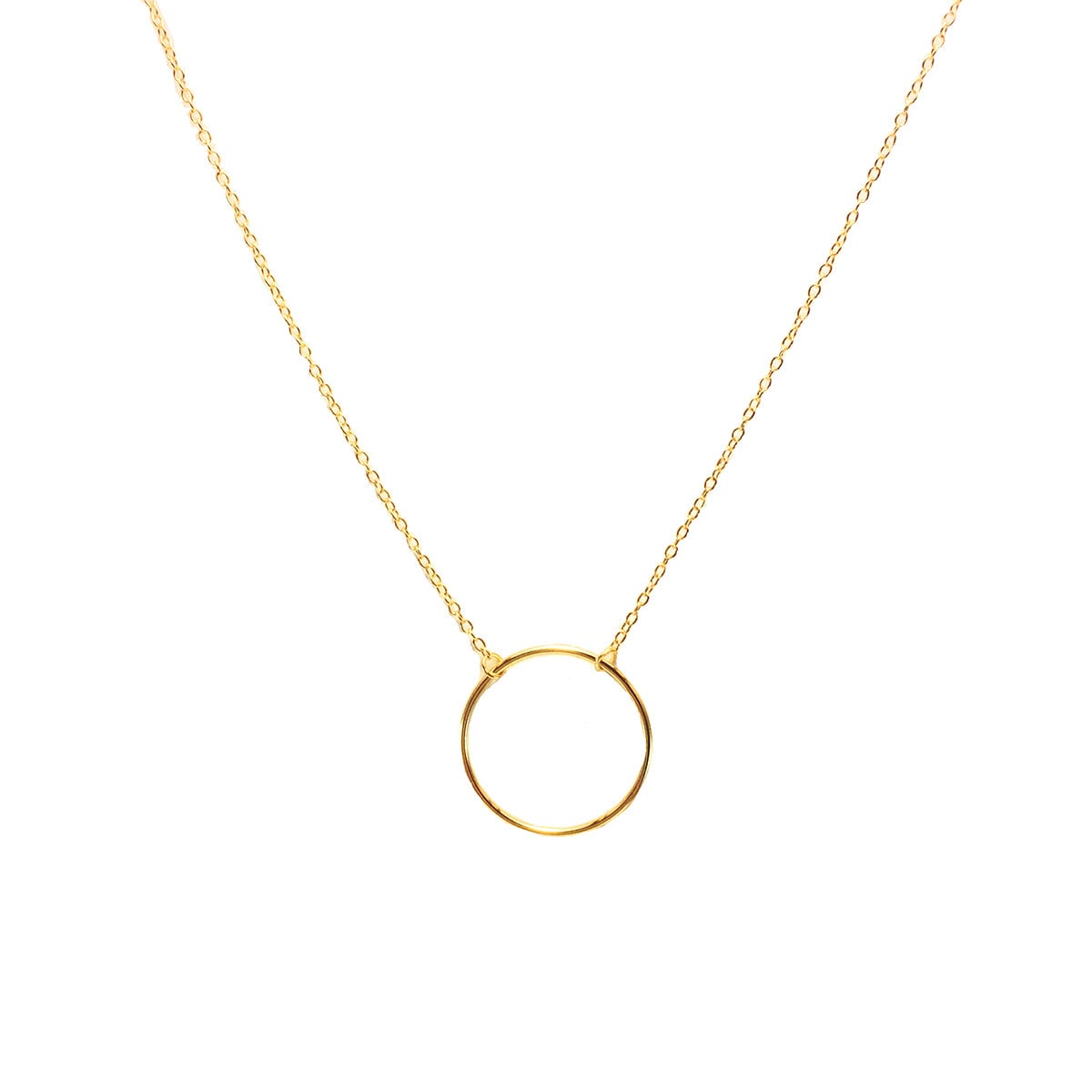 Gold Circle Necklace Round Necklace Karma Necklace - Etsy UK