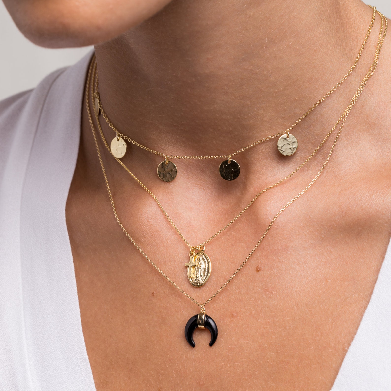 Coin Necklace Coin Gold Necklace Minimalist Necklace - Etsy